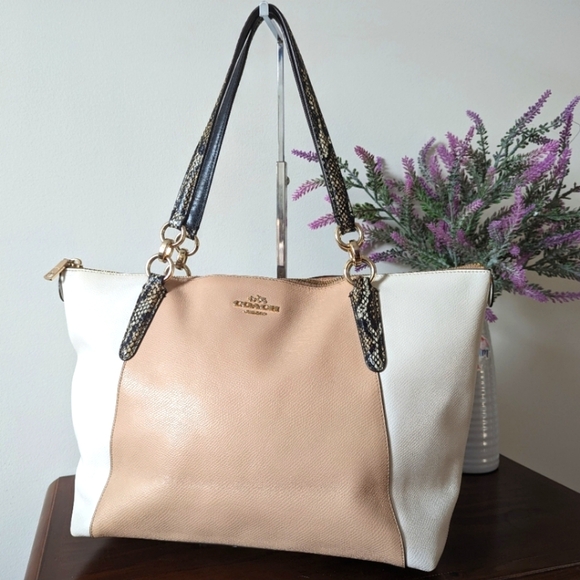 Coach | Bags | Coach Tote With Python Accents | Poshmark